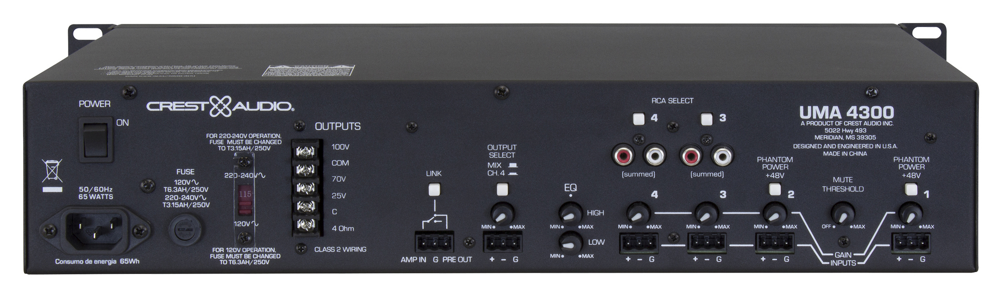 Crest Audio® UMA™ 4300 Mixer Amplifier - Peavey