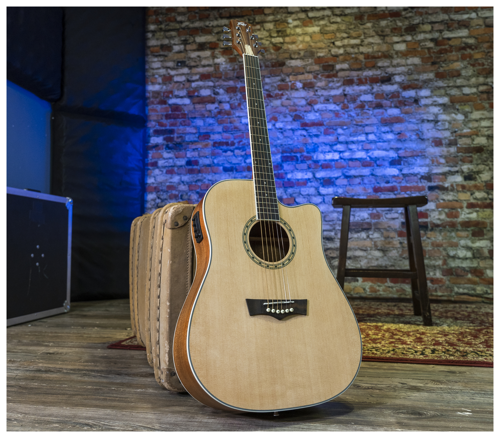 Delta Woods® DW-2 CE™ Solid Top Cutaway Acoustic-Electric Guitar with ...