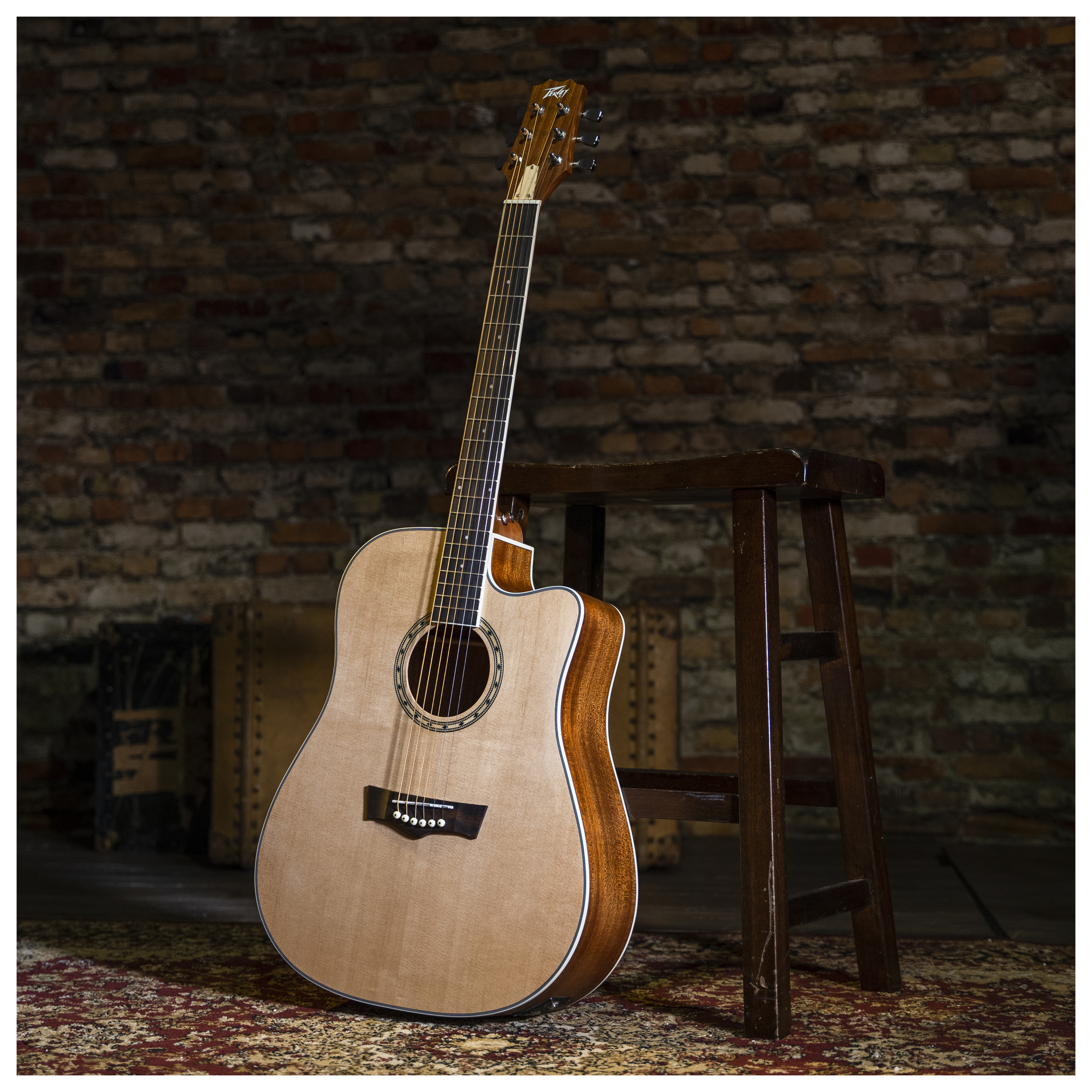 Delta Woods® DW-2 CE™ Solid Top Cutaway Acoustic-Electric Guitar with ...