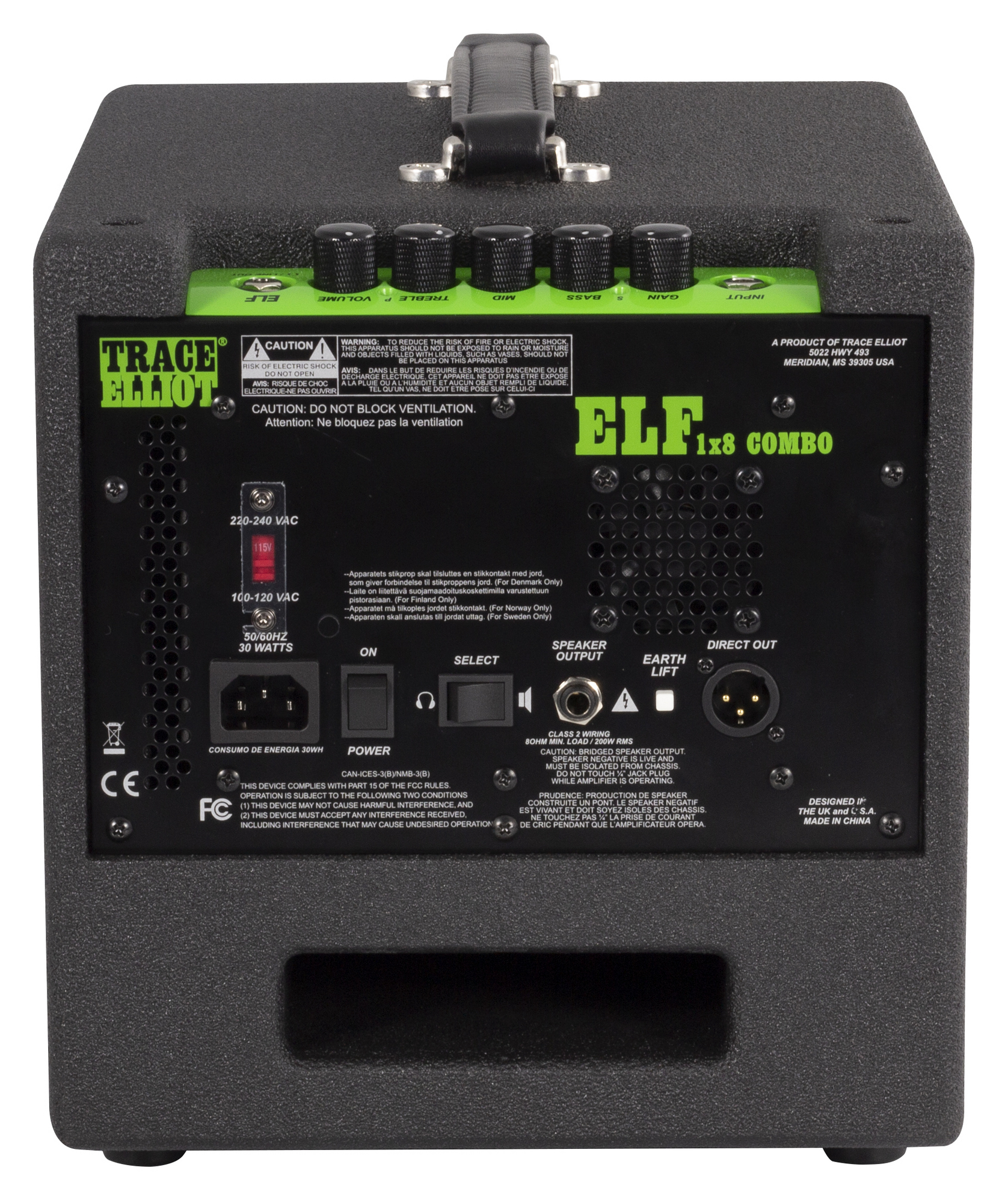 The Trace Elliot® ELF 1x8 Combo Mini Bass Amp