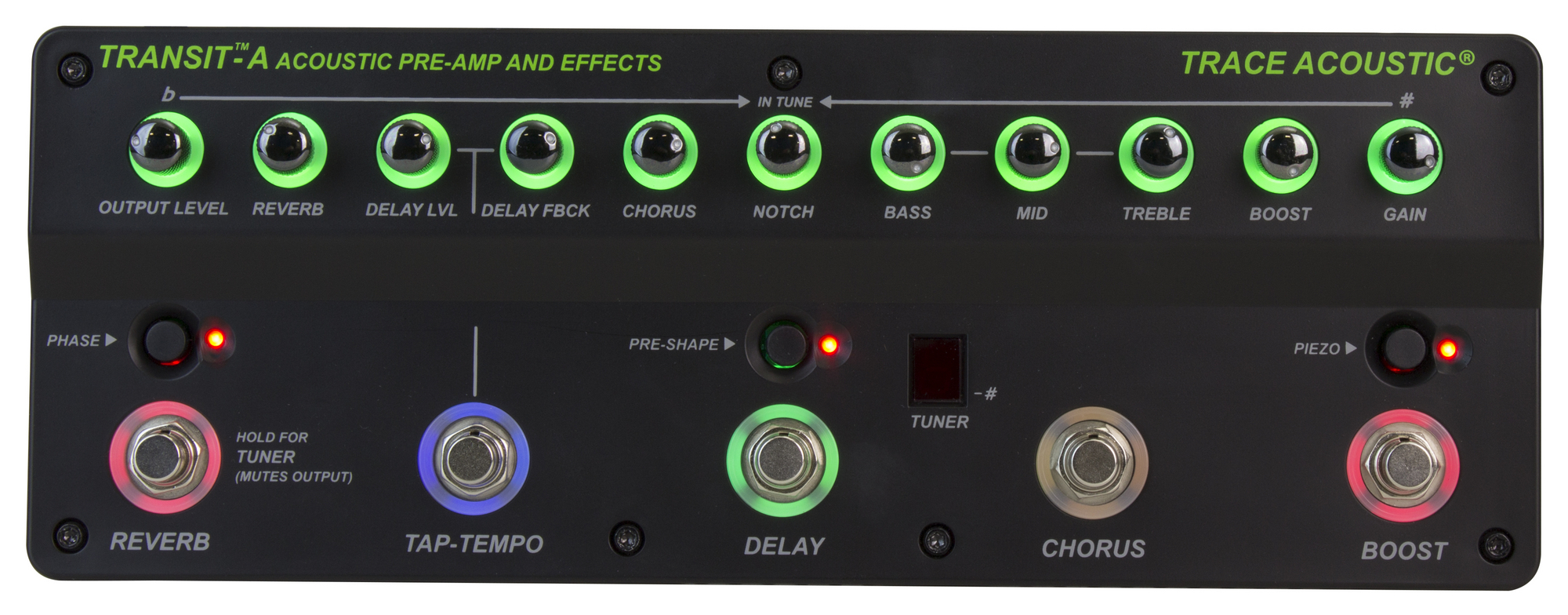 Trace Acoustic® Transit™ A Acoustic Pre-amp & Effects Pedal - Peavey