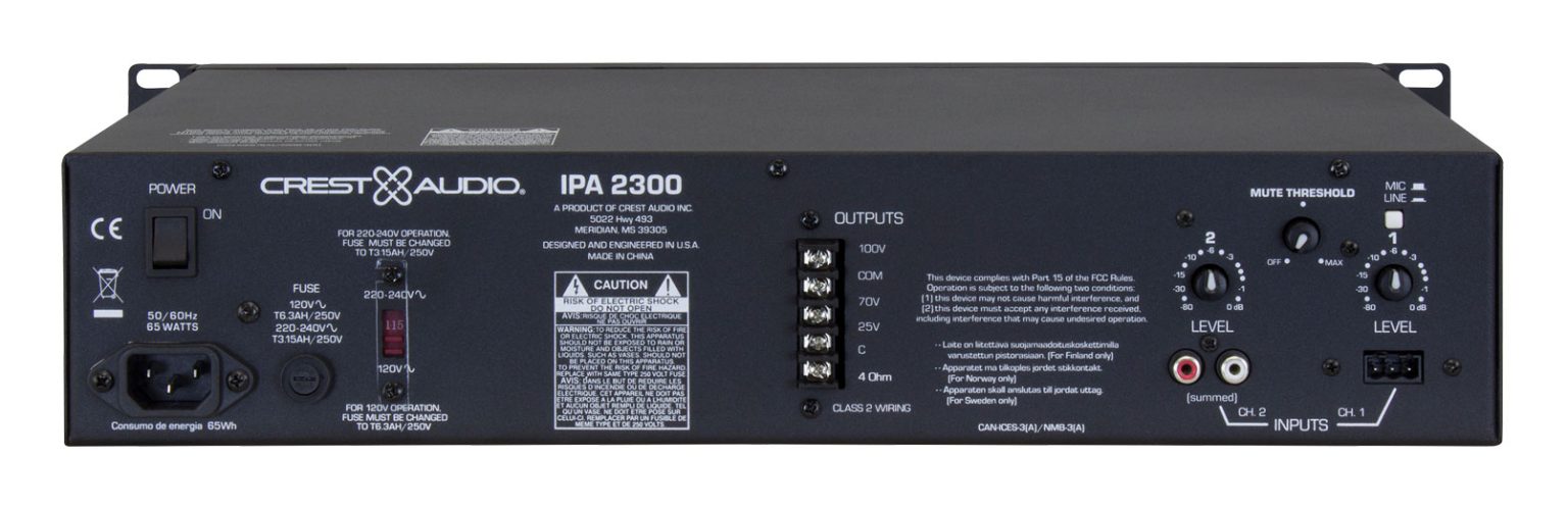 Crest Audio® IPA™ 2300 Utility Amplifier - Peavey